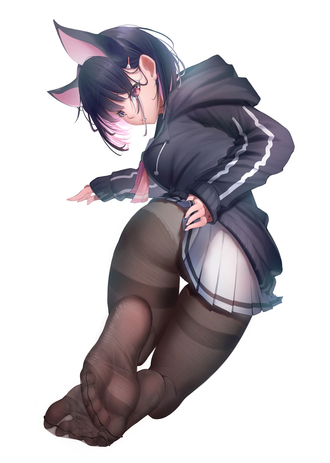 garlicow blue archive kyouyama kazusa animal ears ass feet nekomimi pantsu pantyhose seifuku ...